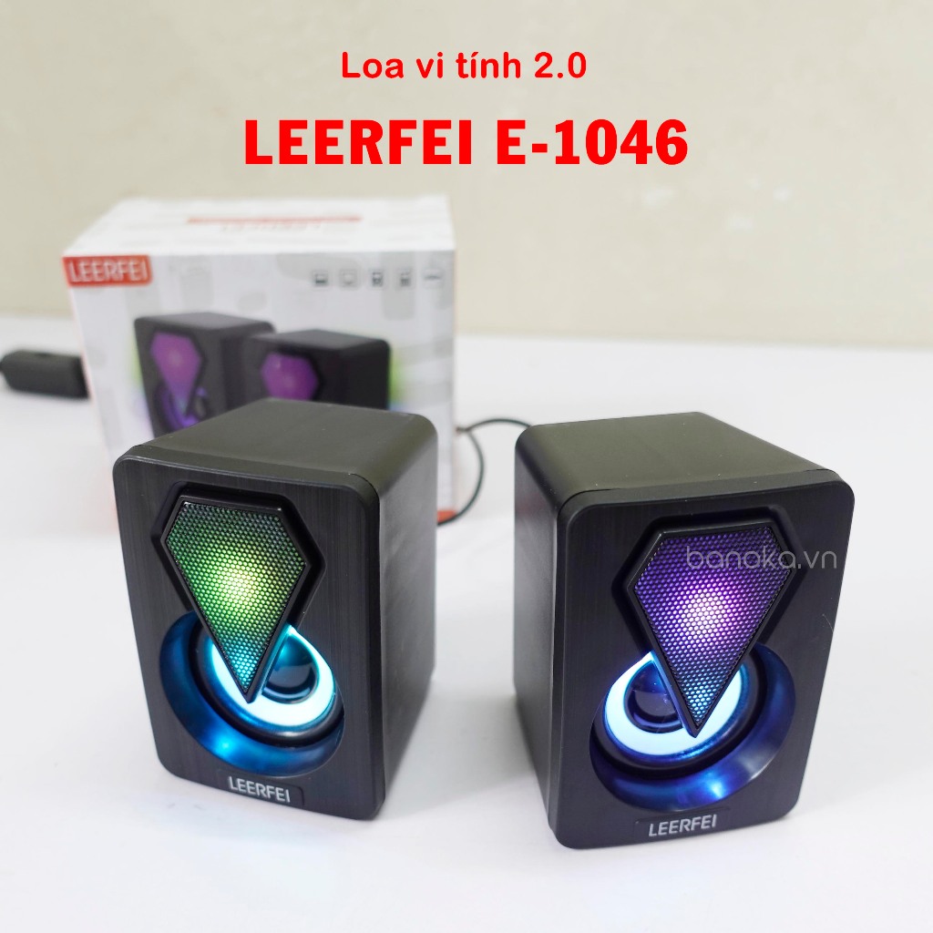 Loa máy tính mini 2.0 Leerfei 1046 có led - Loa vi tính cổng USB có ...