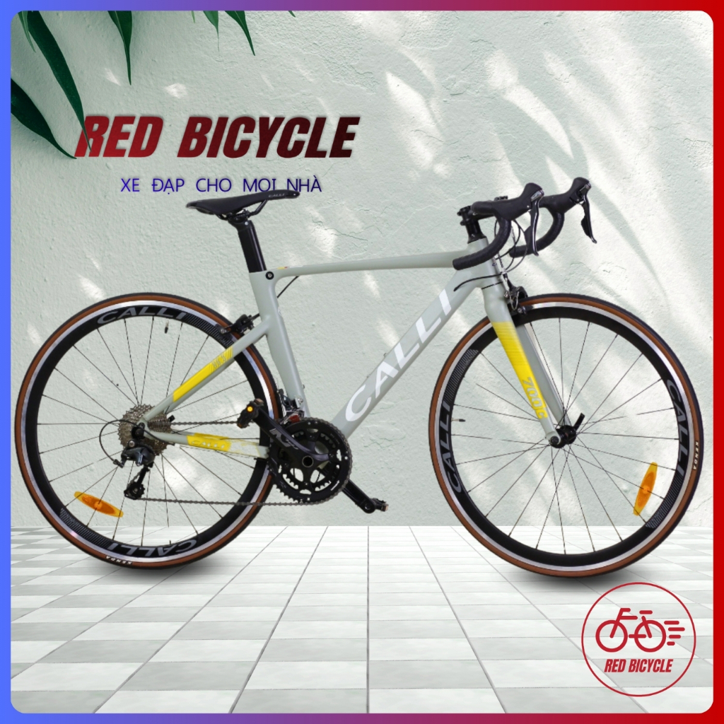 Xe Đạp Đua Cao Cấp Calli R6.5 Xám Xi Măng - Xe Road Bike Tay Đề Lắc Shimano Tiagra 20 Cấp ...
