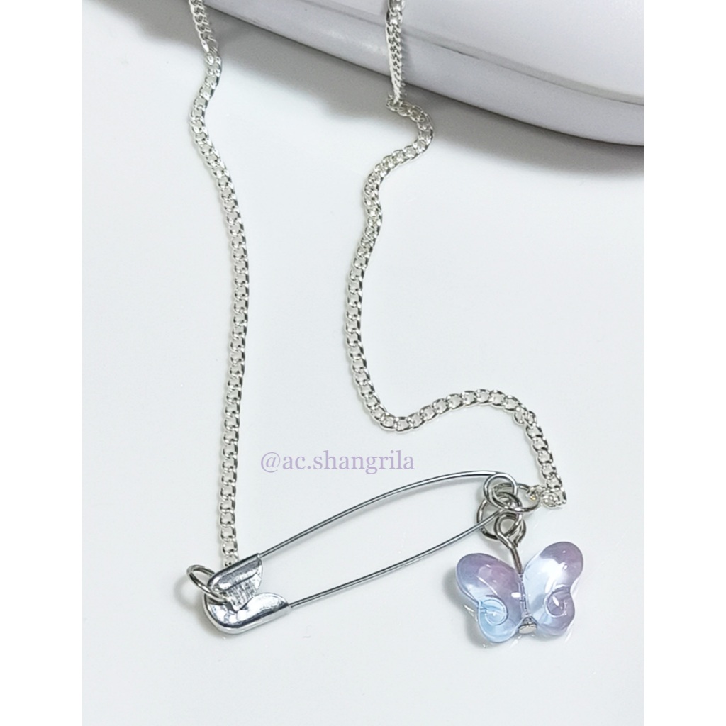 [NEW NECKLACE] DÂY CHUYỀN SAFETY PIN BUTTERFLY (DÂY XÍCH CÓ THỂ THAY ...
