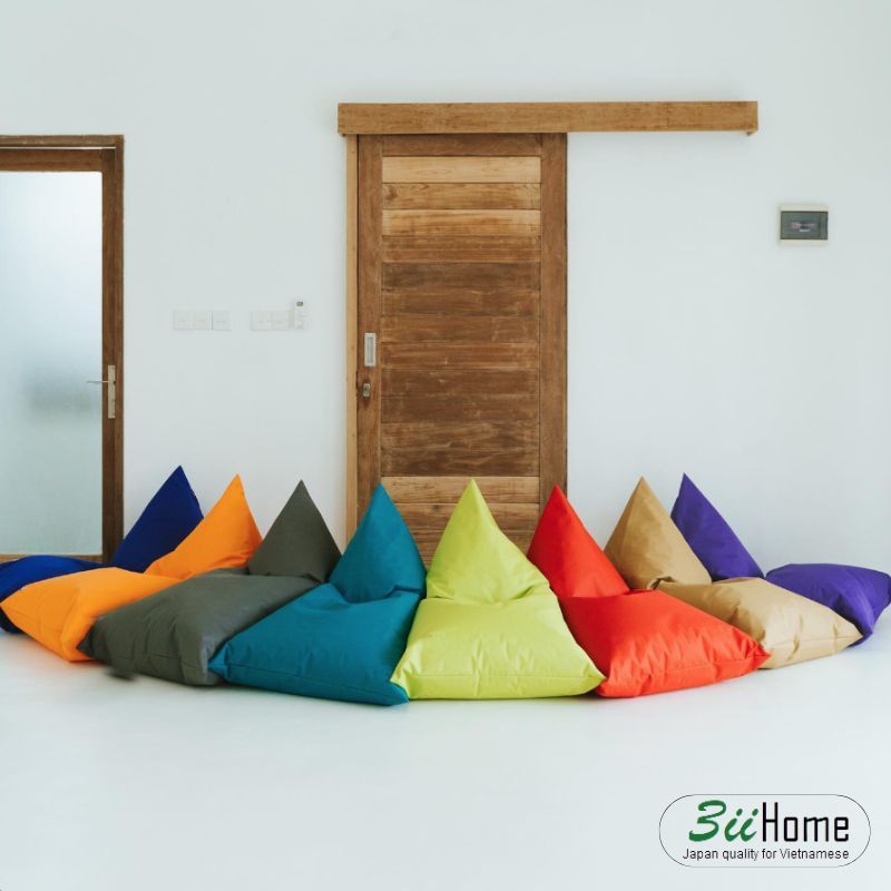 Ghế lười hạt xốp 3II HOME hình kim tự tháp Size XL120x140cm L 100x120cm ...