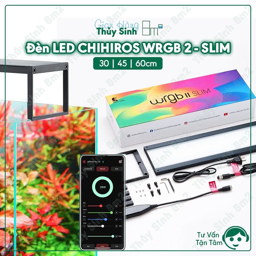 Đèn LED CHIHIROS WRGB 2 SLIM | Điều Khiển Hẹn Giờ Qua App Cho Hồ Thủy Sinh | 8m2 | Shopee Việt Nam