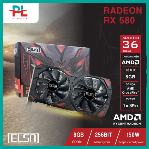 VGA GAMING ELSA AMD RADEON RX580 2048SP 8GB GDDR5 256BIT - Hàng Chính ...
