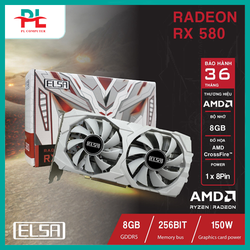 VGA GAMING ELSA AMD RADEON RX580 2048SP 8GB GDDR5 256BIT - Hàng Chính ...