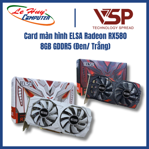Card màn hình ELSA Radeon RX580 8GB GDDR5 (Đen/ Trắng) - Hàng chính ...