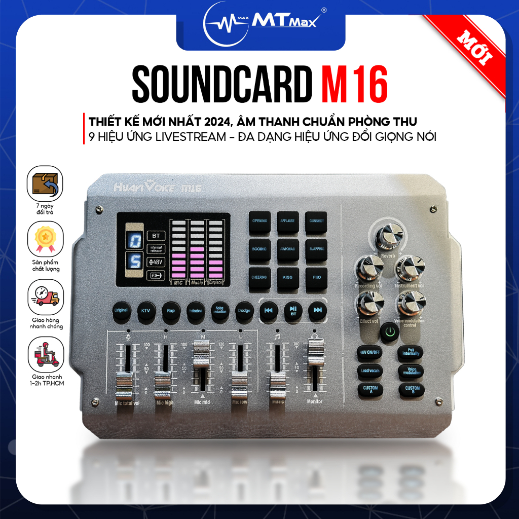 Sound Card M16 - Thu Âm Livestream Tại Nhà Dễ Dàng, Bluetooth 5.0, Có ...