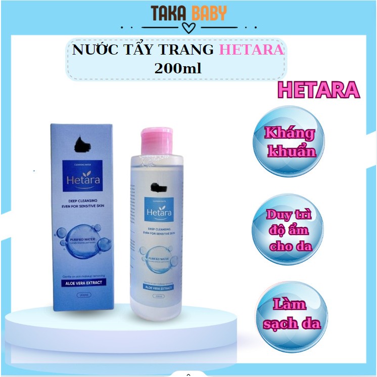 Nước Tẩy Trang Hetara 200ml hỗ trợ làm sạch sâu, sáng da | Shopee Việt Nam