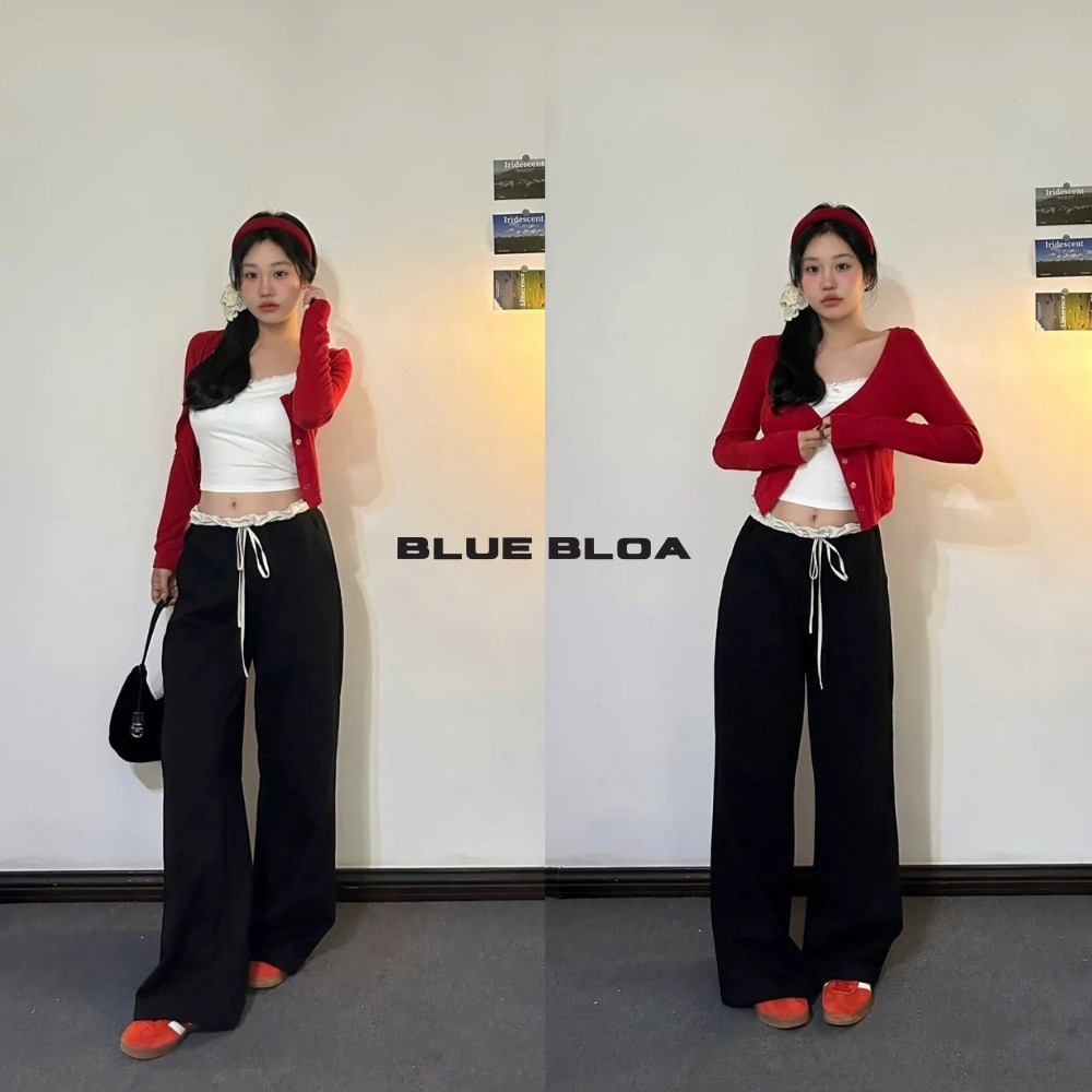 Quần Nỉ Dây Rút Eo Nhún Bèo Blue Bloa (Có Ảnh Thật) - Quần Ống Suông ...