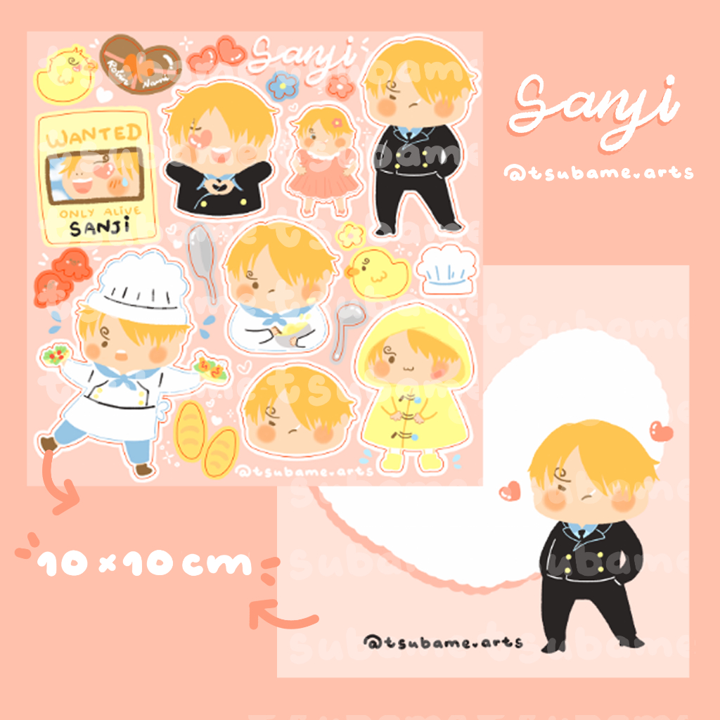 Sticker sheet SANJI - One Piece | TSUBAME.ARTS | Shopee Việt Nam