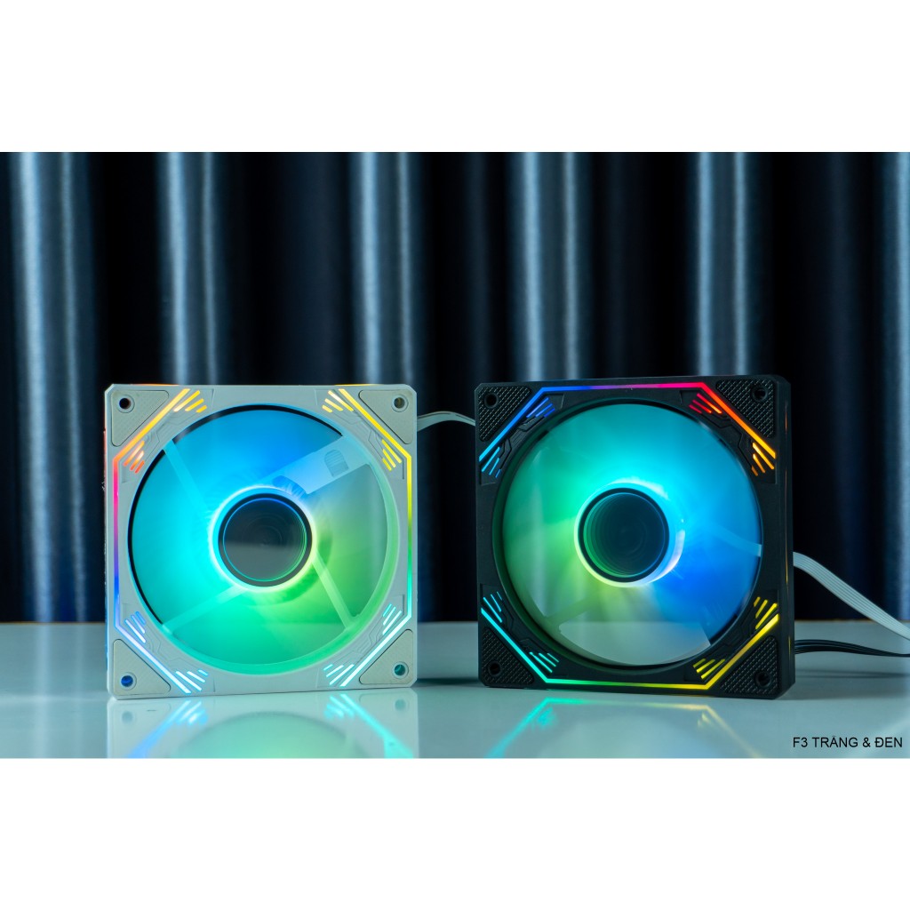 Fan gắn vỏ case PC Redmoon F3 LED RGB Trắng / Đen (Fanm 12cm) Sync RGB ...