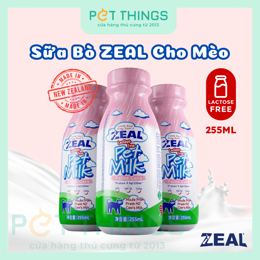 Sữa Bò Cho Mèo Zeal Lactose Free Pet Milk for Cats 255ml | Shopee Việt Nam