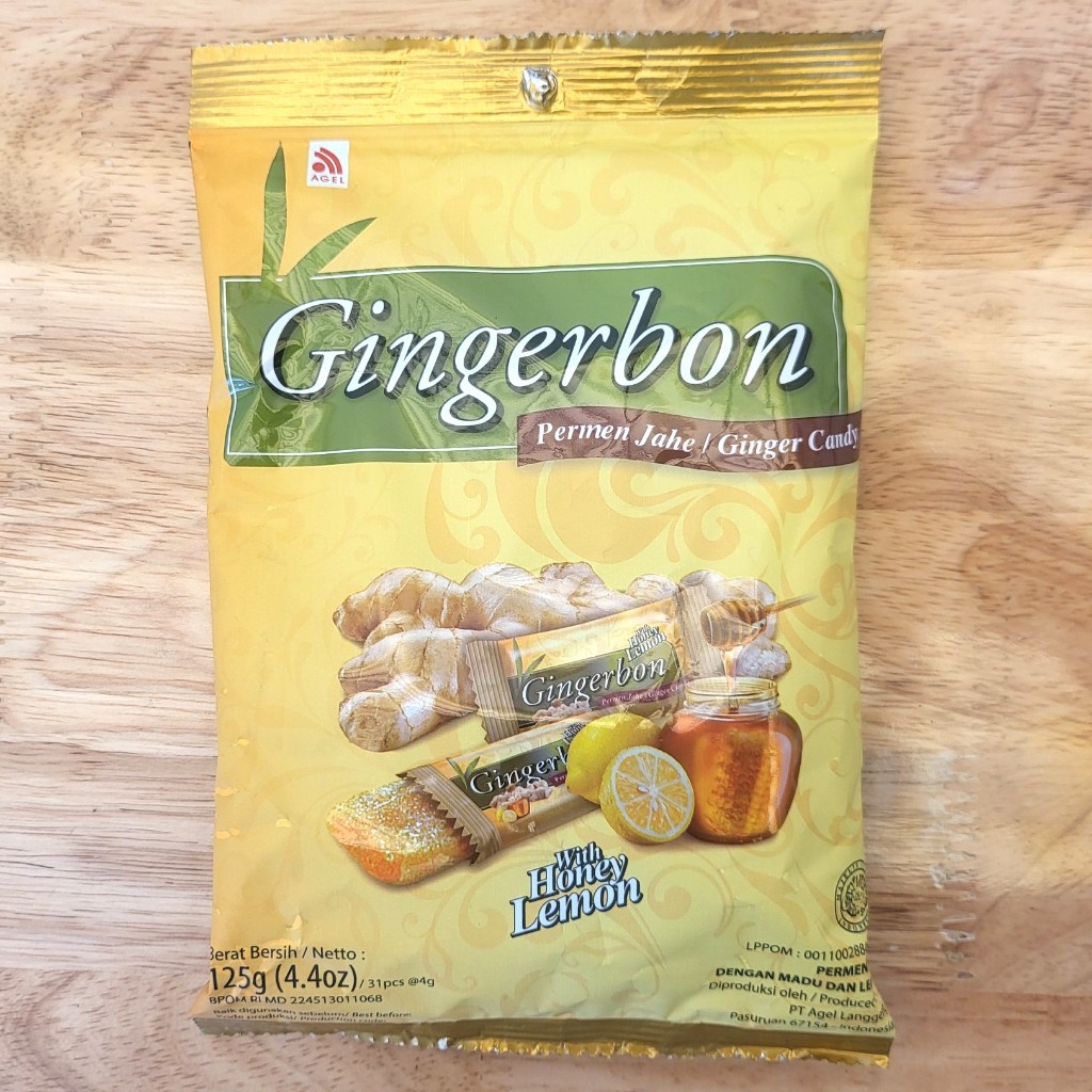 GINGERBON [gói VÀNG 125g] KẸO GỪNG CHANH MẬT ONG (mềm) [INDONESIA ...