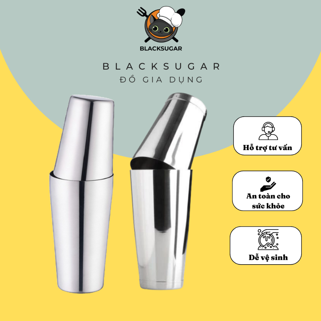 Bình lắc Boston inox _ Boston + Mixing 1 Đáy, 2 Đáy Inox 304 _ Shaker 2 ...