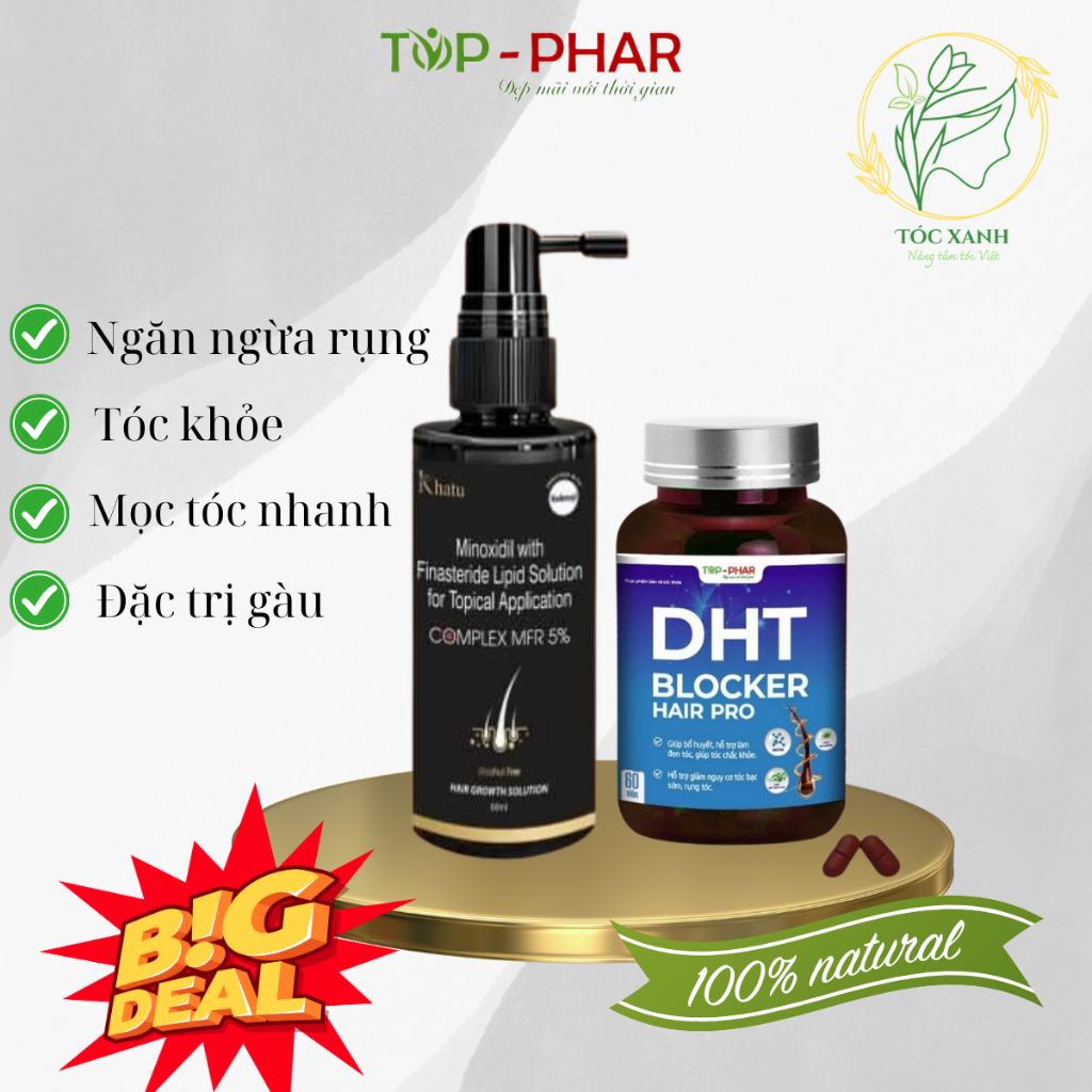 Combo Hỗ Trợ Mọc Tóc Nhanh, Giảm Gãy Rụng Tóc Good Hair DHT Blocker bản ...