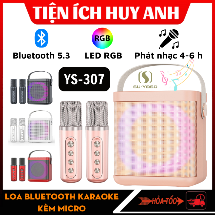 Loa Bluetooth Mini Kèm Micro YS-307 - Âm thanh siêu hay,Bass ấm - LED RGB cực chất | Shopee Việt Nam