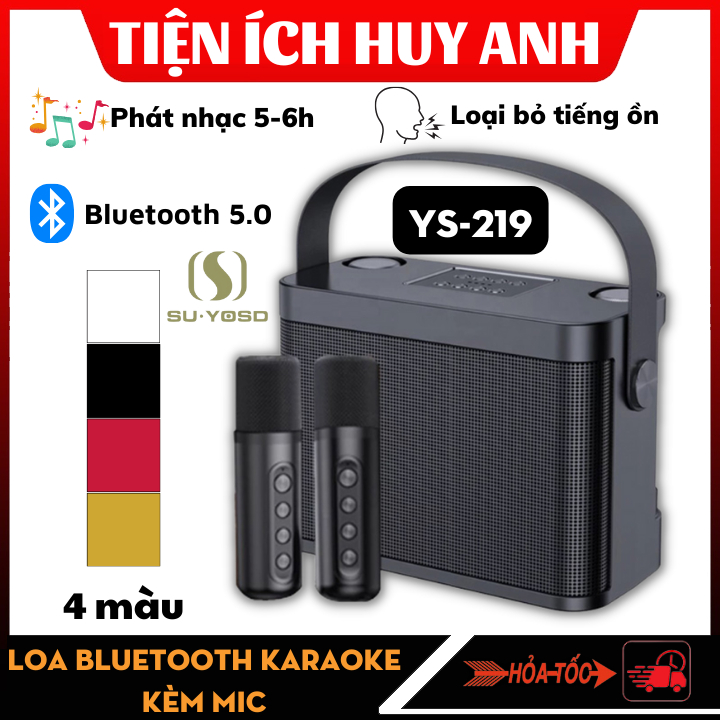 Loa Karaoke Bluetooth YS-219 Kèm 2 Micro - Phiên Bản Mới Nhất, Âm Thanh Sống Động, Bass Cực Căng ...