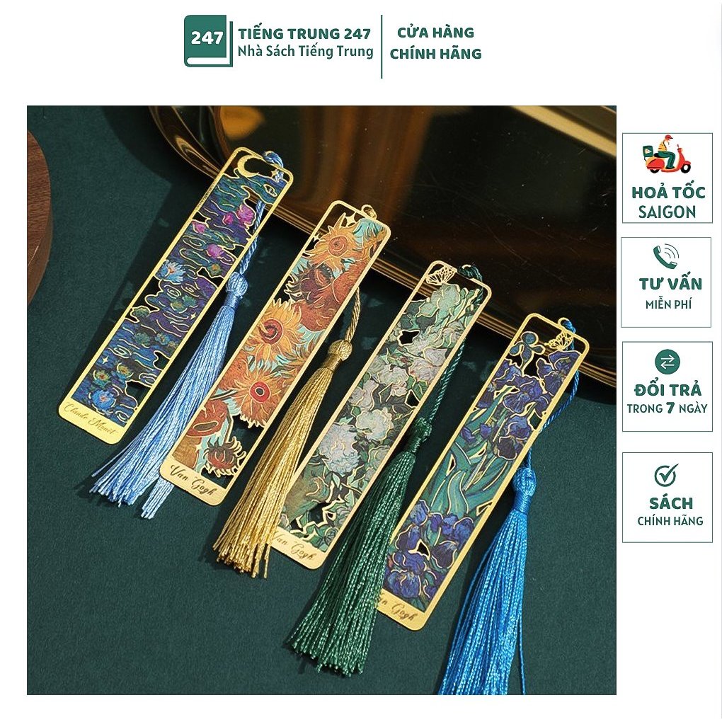 Thẻ Bookmark Kim Loại hình hoa phong cách Trung Quốc Tinh Tế (Tặng kèm ...