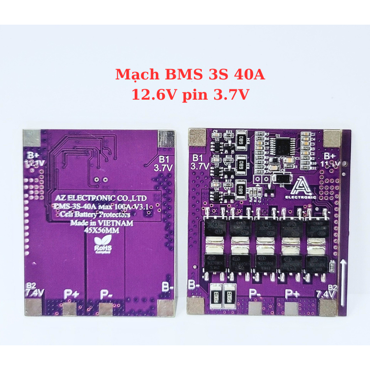 Mạch BMS 3S 40A 12.6v (Ver 3.1) sạc xả quản lí cell pin, hệ pin 3.7V có ...