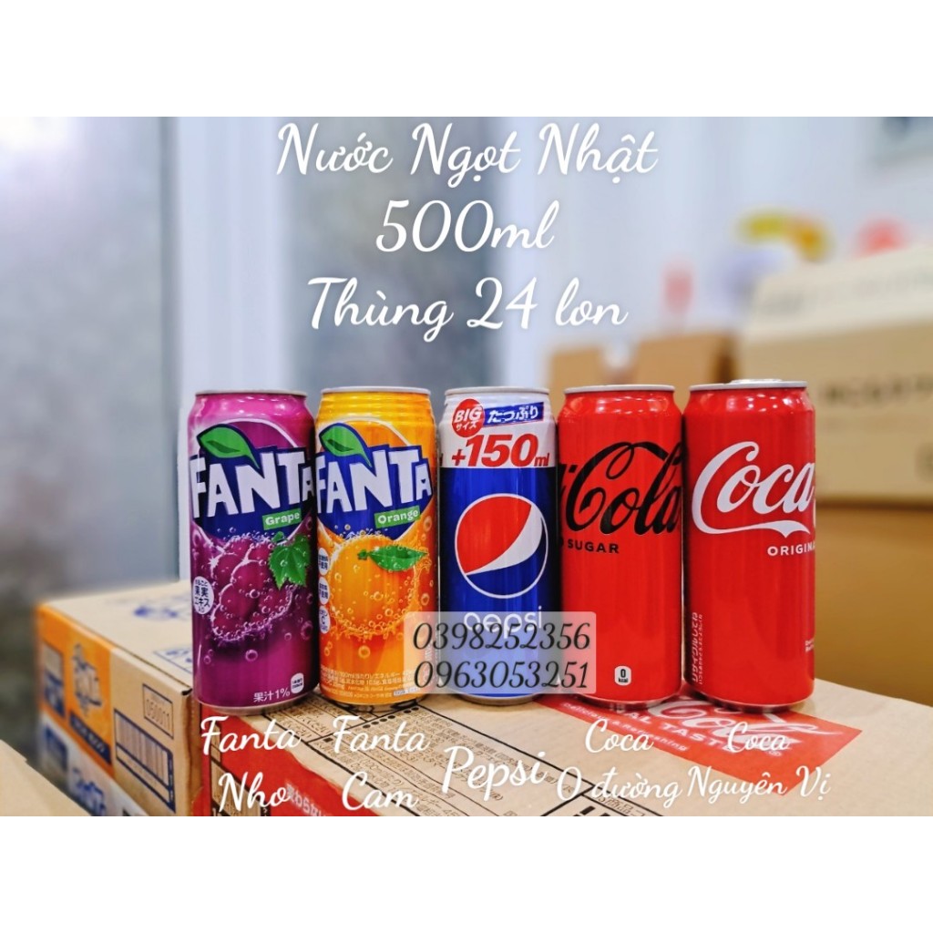 Nước Ngọt Coca /pepsi/Fanta Nhật 500ml (Thùng 24 lon) Lý Trinh | Shopee ...