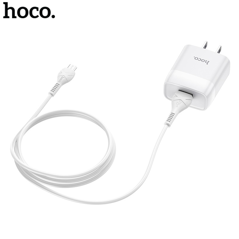 Củ sạc và dây micro Hoco C73 cổng sạc 2 cổng USB, chân dẹp, nhỏ gọn ...