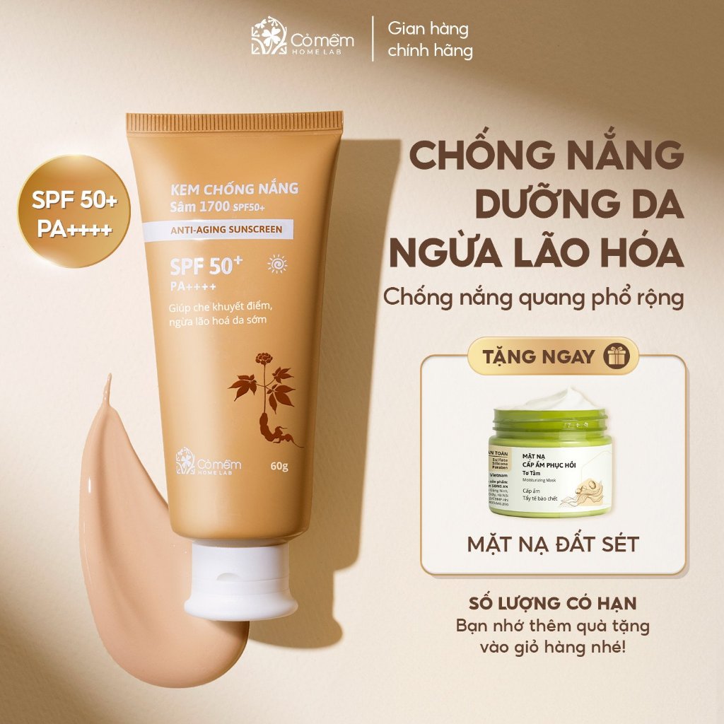 Kem Chống Nắng Sâm 1700 SPF50 PA++++ Phổ Rộng Ngừa Lão Hoá Bảo Vệ Dưỡng ...