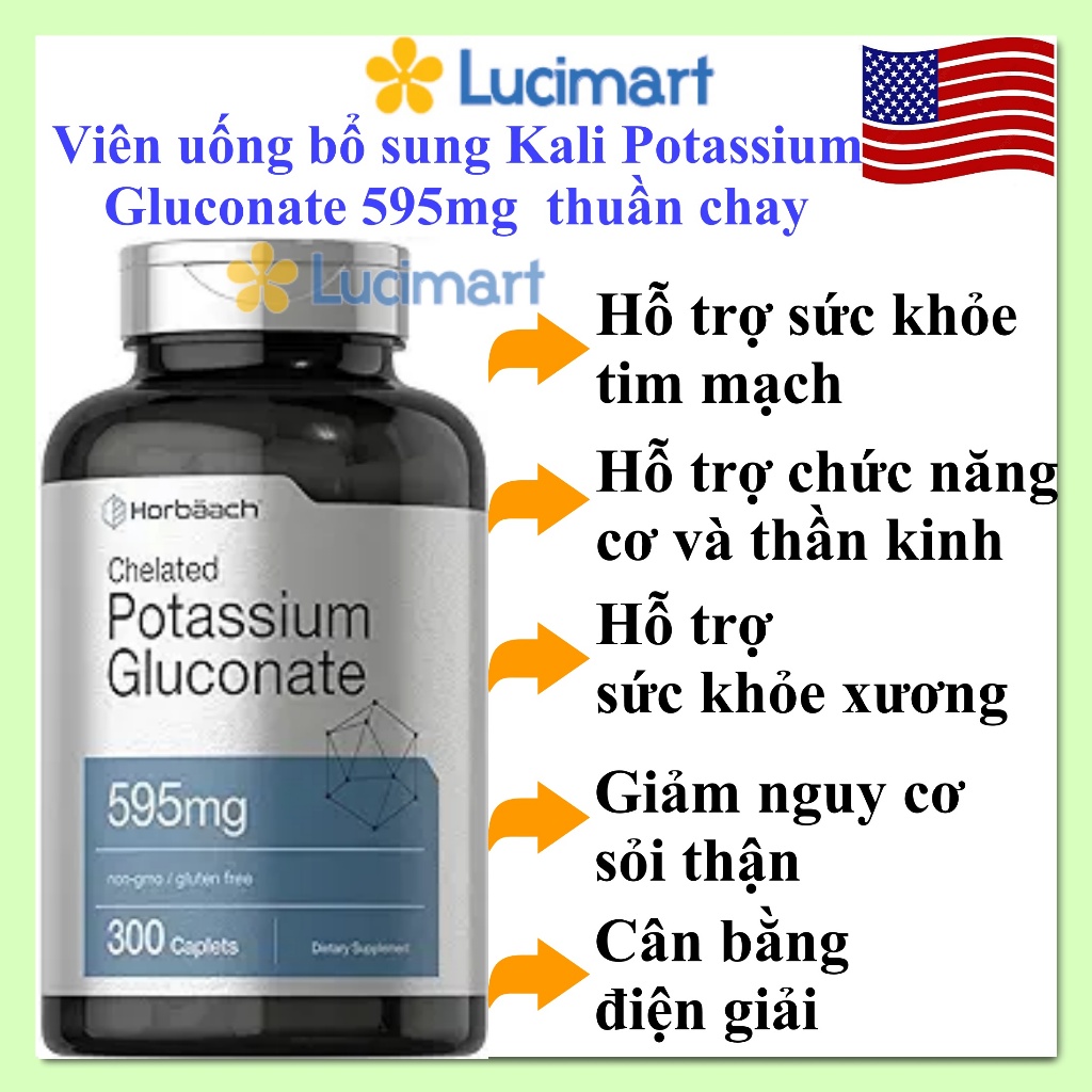 Viên uống bổ sung Kali Potassium Horbaach [Hàng Mỹ] | Shopee Việt Nam