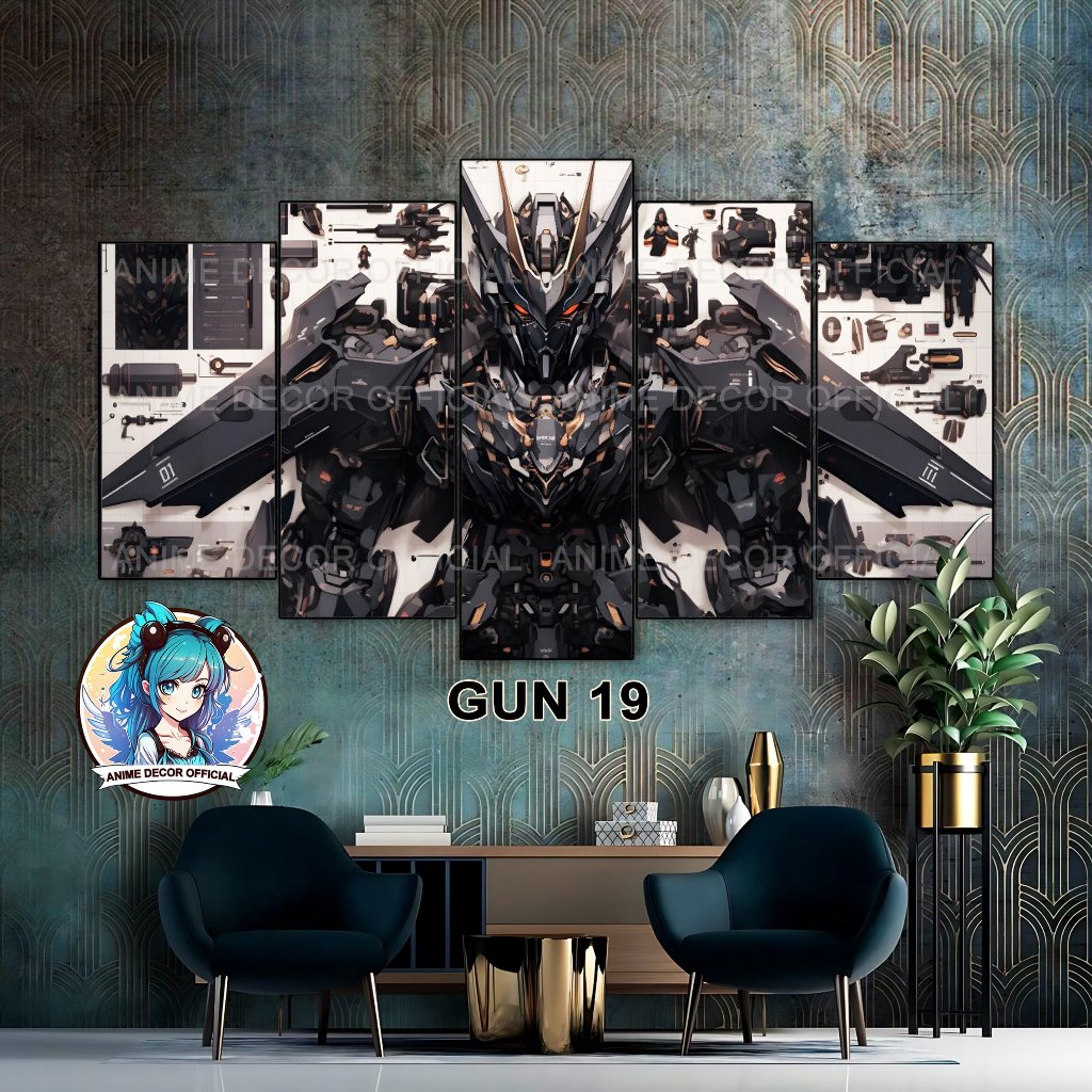 Bộ 5 Tấm Tranh Ghép Decor Gundam Siêu Mê Dán Tường Fomex Nhựa 5mm Dán ...