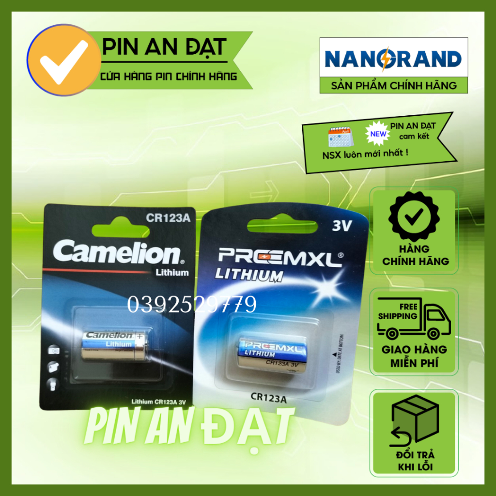 PIN CR123A (3V ) LITHIUM - PIN MÁY ẢNH CR123 PIN 3V (VỈ 1 VIÊN ...