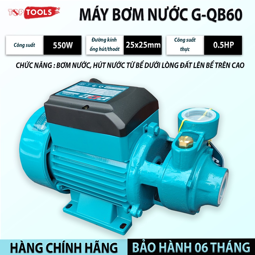 Máy bơm nước, hút nước GGG - G-QB60 550W, thương hiệu Thái Lan, máy chính hãng Bảo Hành 06 tháng ...