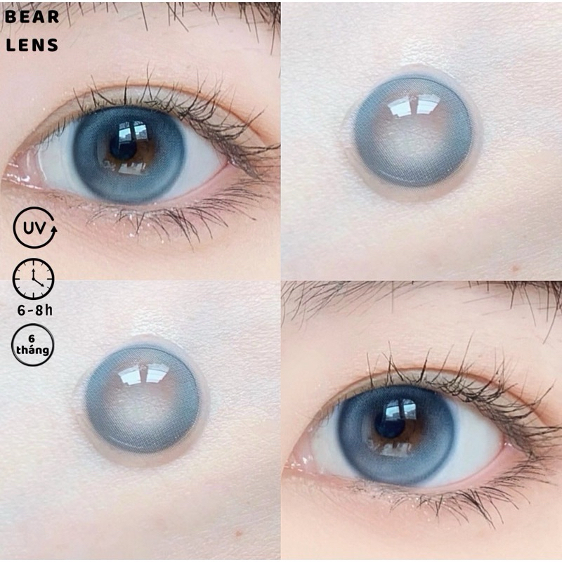 BEAR LENS 1 Cặp Kính Áp Tròng 812 Blue Hiệu Ứng Filter 2 Chiều [Tặng ...