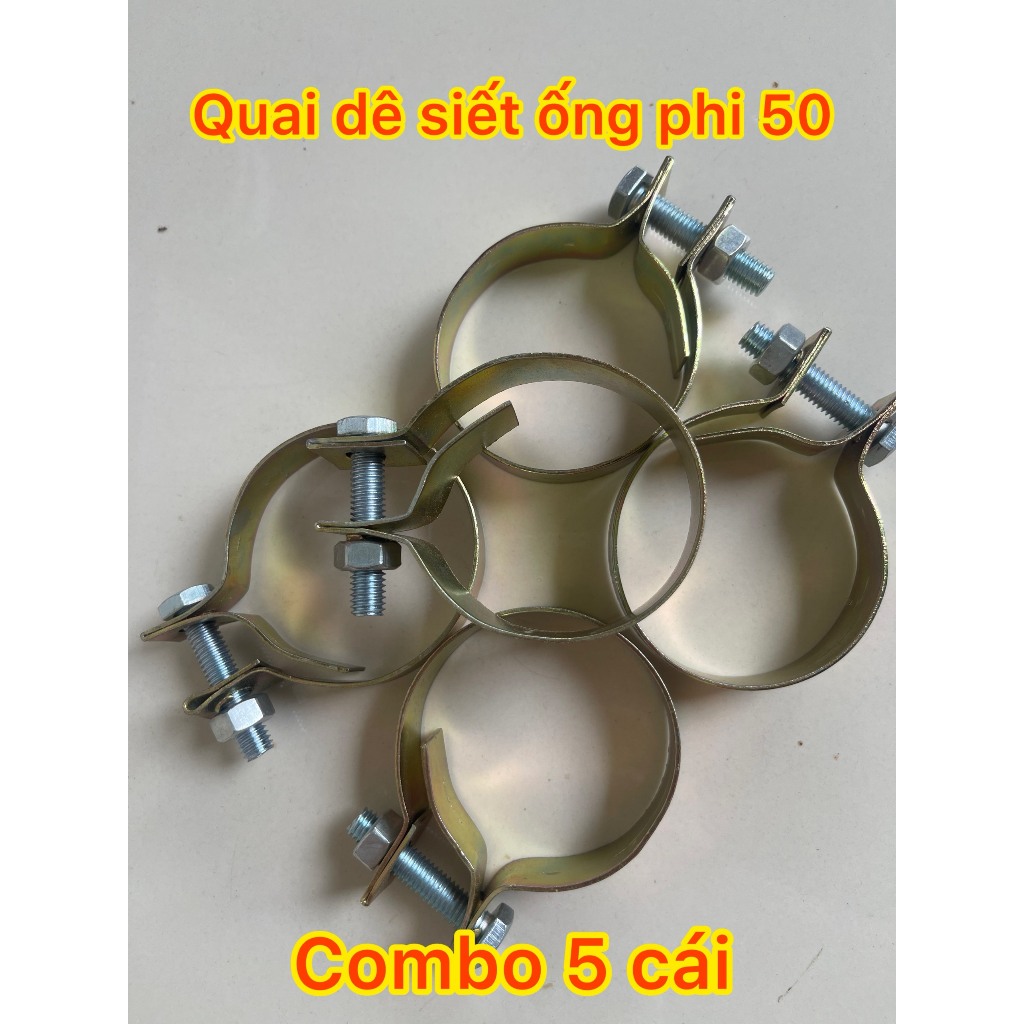 COMBO 5 ĐAI SIẾT ỐNG PHI 50 ( CỔ DÊ PHI 50 )- DÙNG CHO ỐNG CỨNG HDPE ...