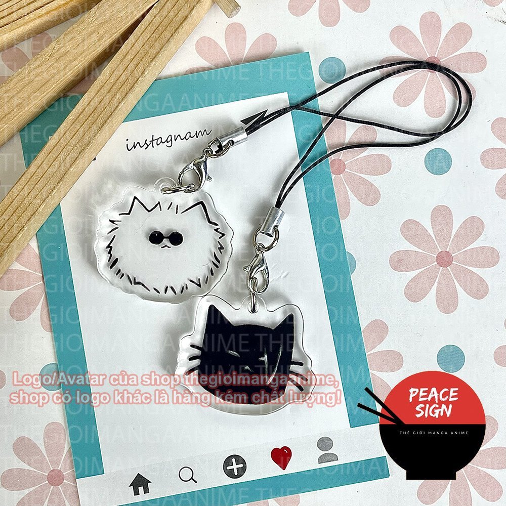 (CAT) Móc dây treo điện thoại GOJO GETO JUJUTSU KAISEN anime chibi mica ...