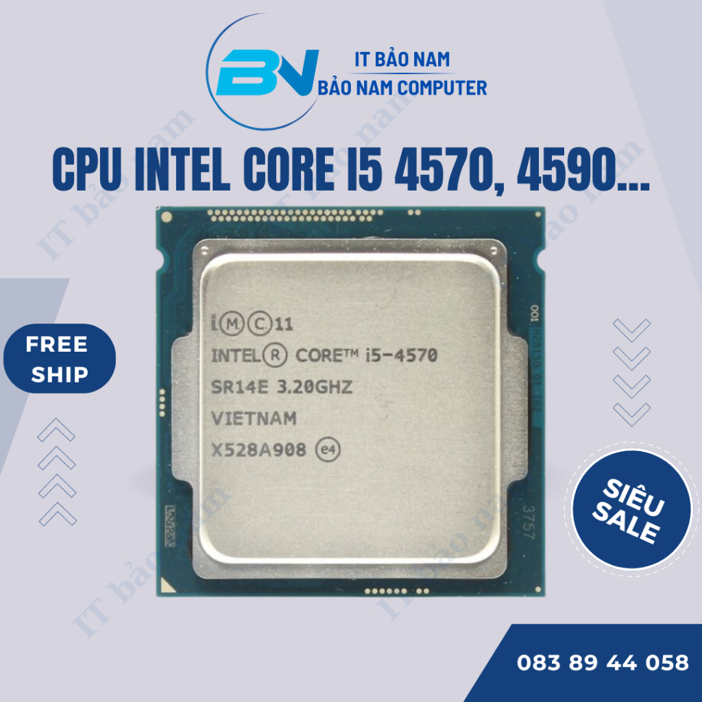 CPU i5 4570 / i5 4590 / i5 4670 / i5 4690....socket 1150 / tặng keo tản ...