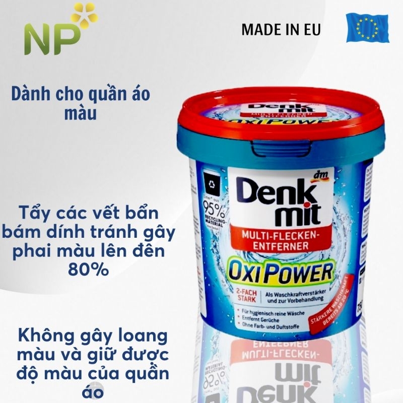 Bột tẩy vết bẩn dành cho quần áo màu Denkmit Oxi Power Multi Flecken ...