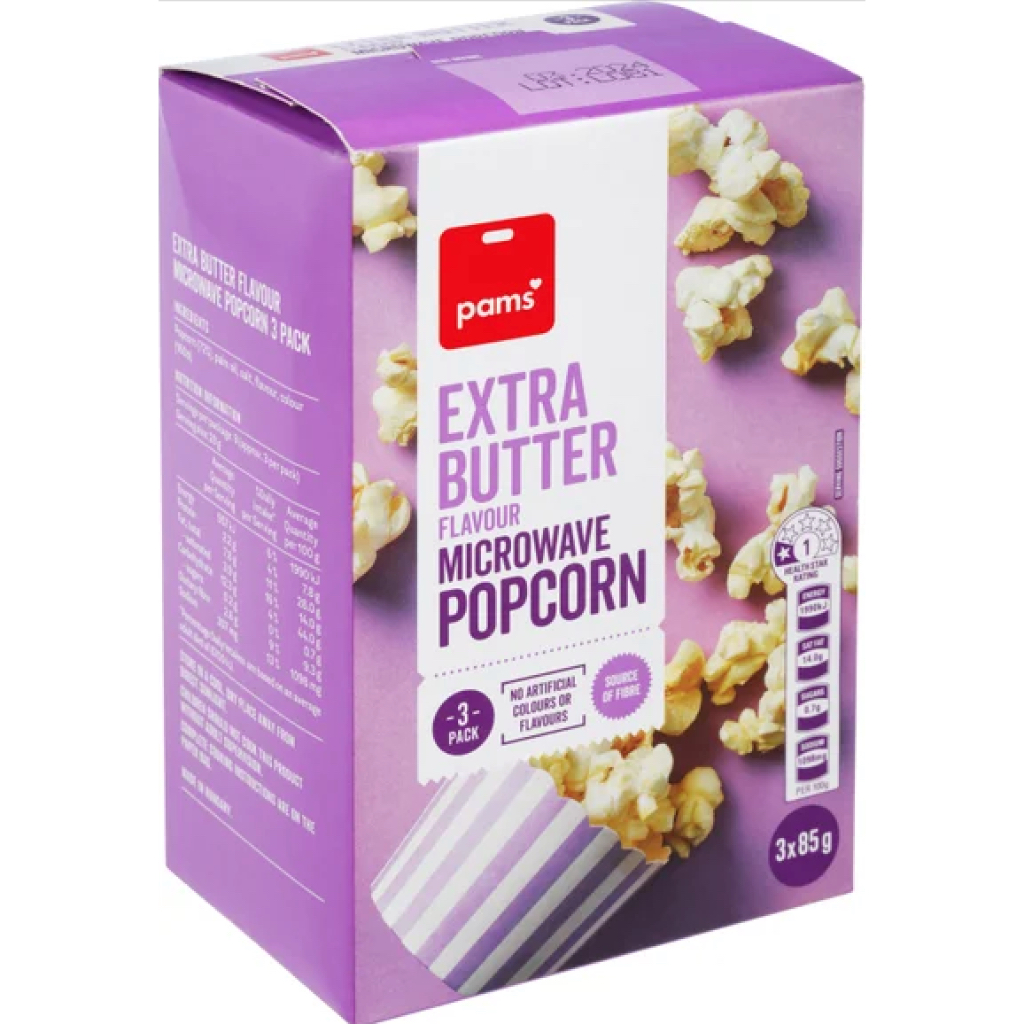 HỘP 3 TÚI BẮP NỔ LÒ VI SÓNG Pams Extra Butter / Sweet & Salty / Butter ...