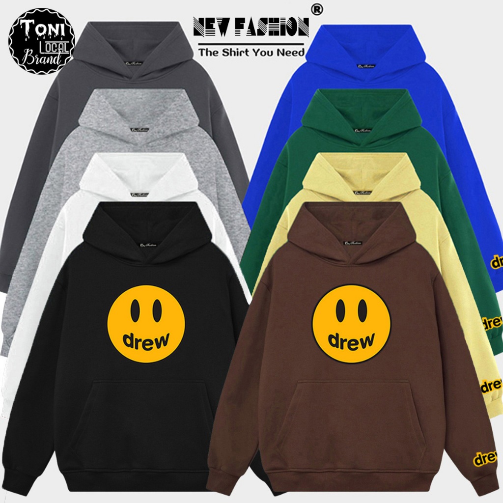 Áo Hoodie DREW SMILEY FACE Local Brand Nỉ bông cực dày Form rộng Unisex ...