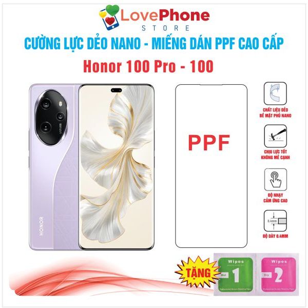 Dán PPF - NANO HONOR 100 - 100 Pro bảo vệ màn hình chống vân tay tự phục hồi vết xước - Love ...