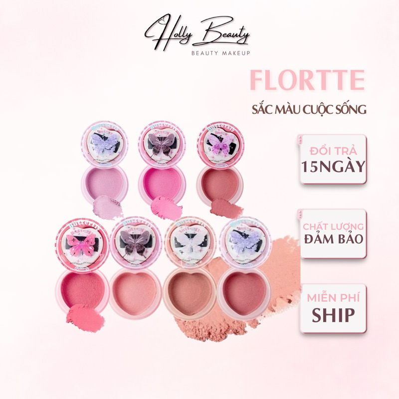 [FLORTTE] Má Hồng Dạng Kem FLORTTE Butterfly Airy Cream Blush,Cho Hiệu ...