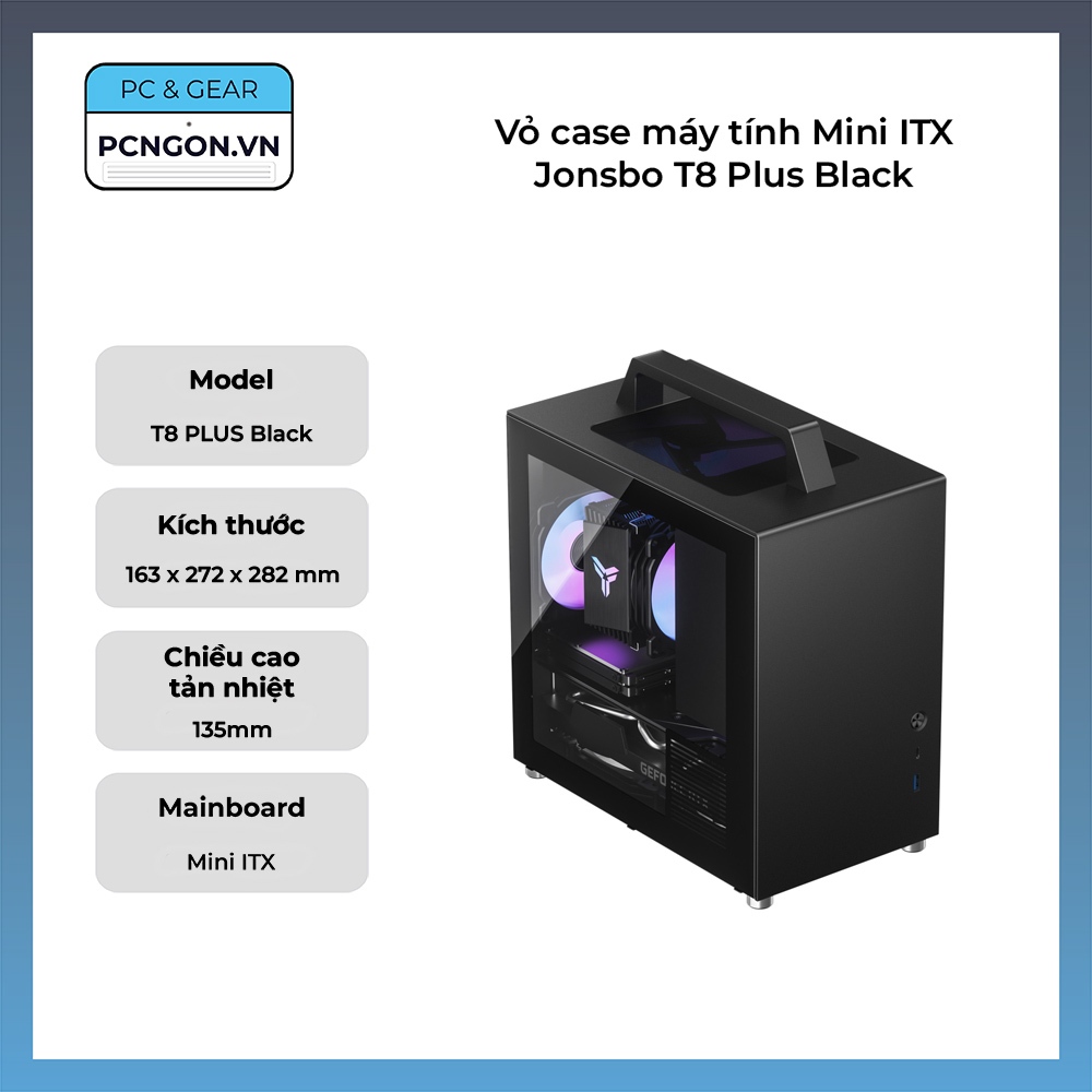 [PCNGON] Vỏ case máy tính Mini ITX Jonsbo T8 Plus Black | Shopee Việt Nam