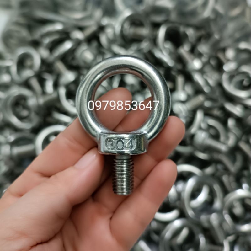 Bulong mắt cẩu M5/M6 inox 304 DIN 580 (Lifting eye bolt)/Bulong tai cẩu ...