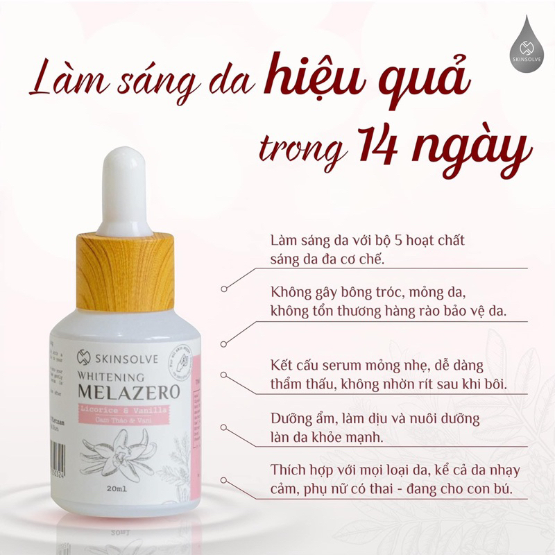 Tinh chất làm sáng đều màu da SKINSOLVE - Melazero Whitening Serum 20ml ...