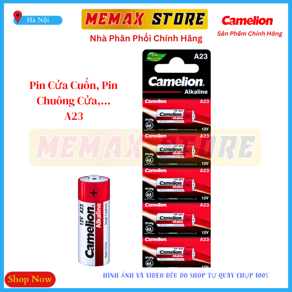 Pin A23 - 23A Camelion Plus Alkaline 12V Thay Khiển Cửa Cuốn, Chuông Cửa, Remote ô tô, Hàng Xịn ...
