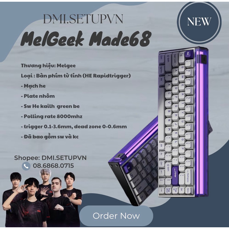 [ ĐANG VỀ ] Bàn phím cơ gaming Melgeek Made68 HE | Rapid Trigger | 8000hz - trigger 0.1-3.6mm ...