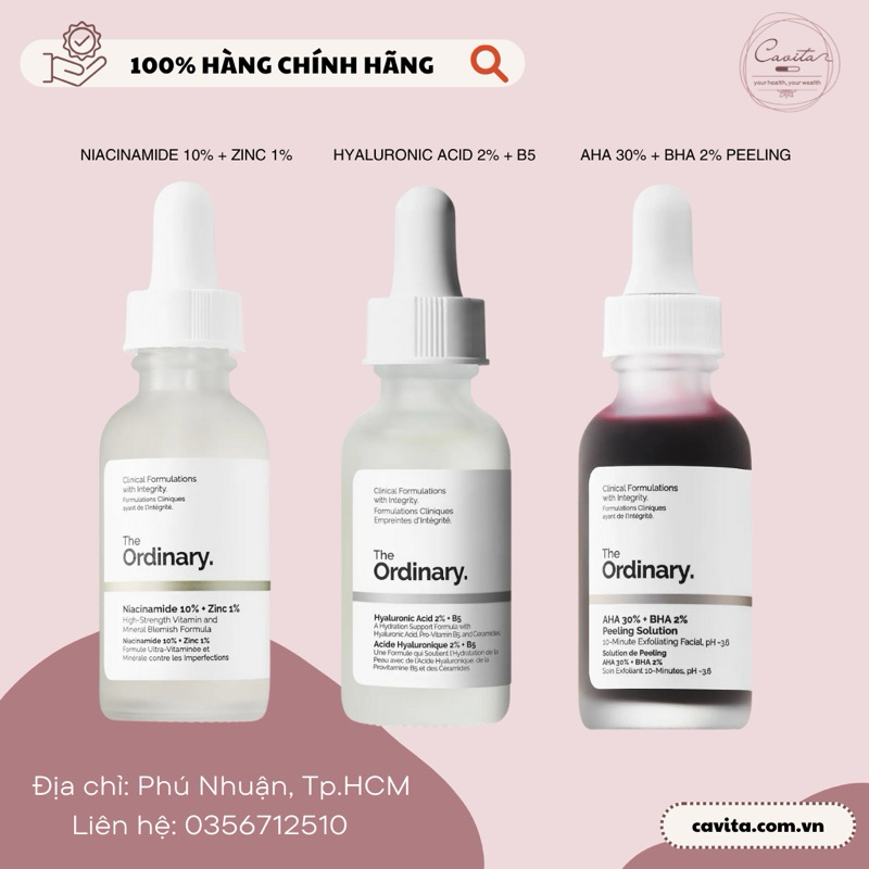 Tinh chất The Ordinary Niacinamide, Hyaluronic Acid + B5, Peeling ...
