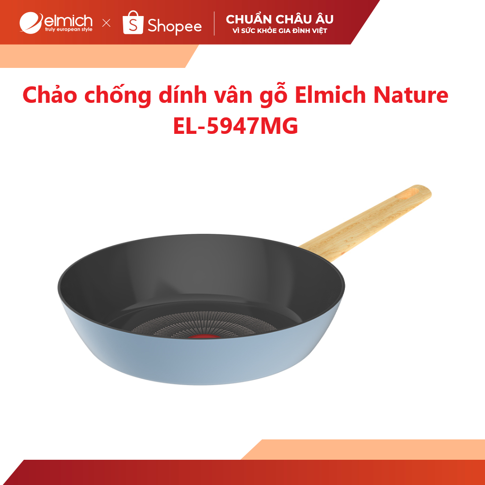 Chảo chống dính vân gỗ Elmich Nature EL-5947 | Shopee Việt Nam