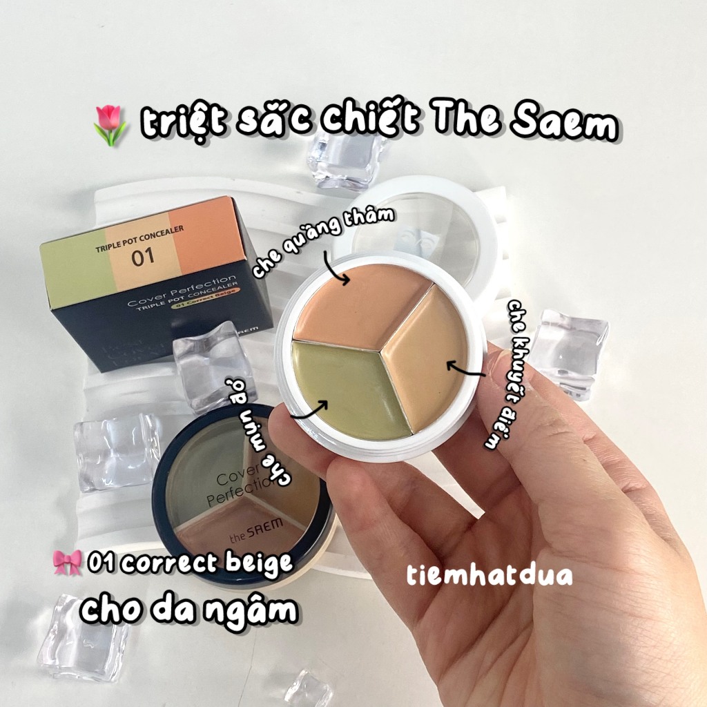 [CHE KHUYẾT ĐIỂM CHIẾT - ĐỌC MÔ TẢ VÀ HÌNH ẢNH] Kem Triệt Sắc The Saem ...
