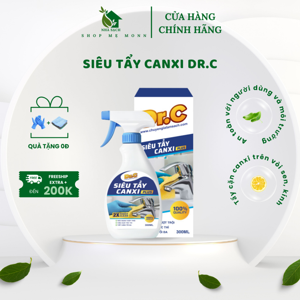 Siêu Tẩy Cặn Canxi DR.C Plus Chai 300ML Làm Sạch Cặn Canxi Trên Gương ...