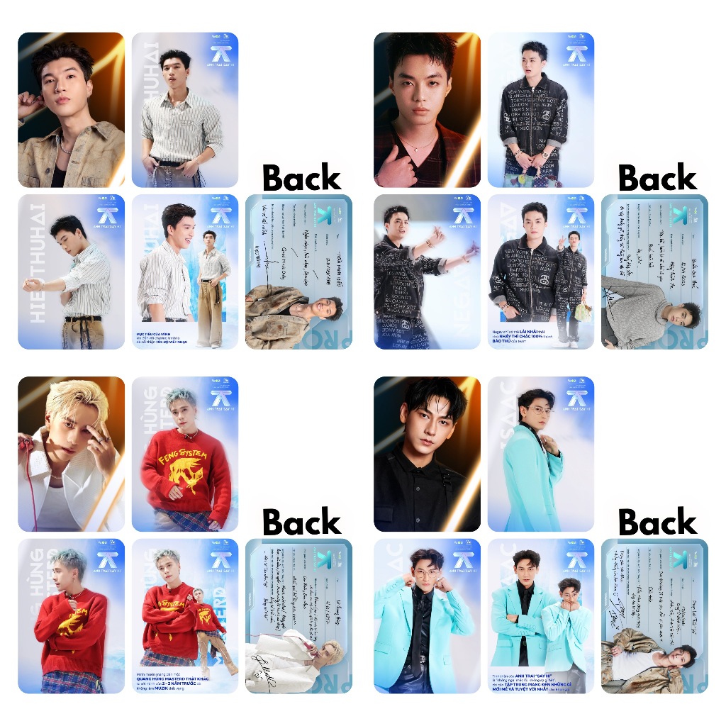 Set 4 card giấy bo góc 2 mặt ảnh 30 Anh Trai - HTH ISAAC NEGAV ATUS ...