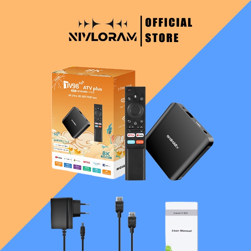 TV98 ATV Plus Smart TV Box 16G+256GB,5G WiFi Có chức năng Bluetooth ...