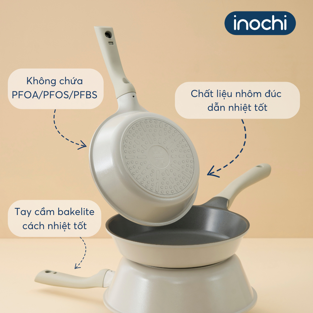 [Phiên bản Cao Cấp] Chảo OMI GREY INOCHI chống dính Teflon Megastone ...
