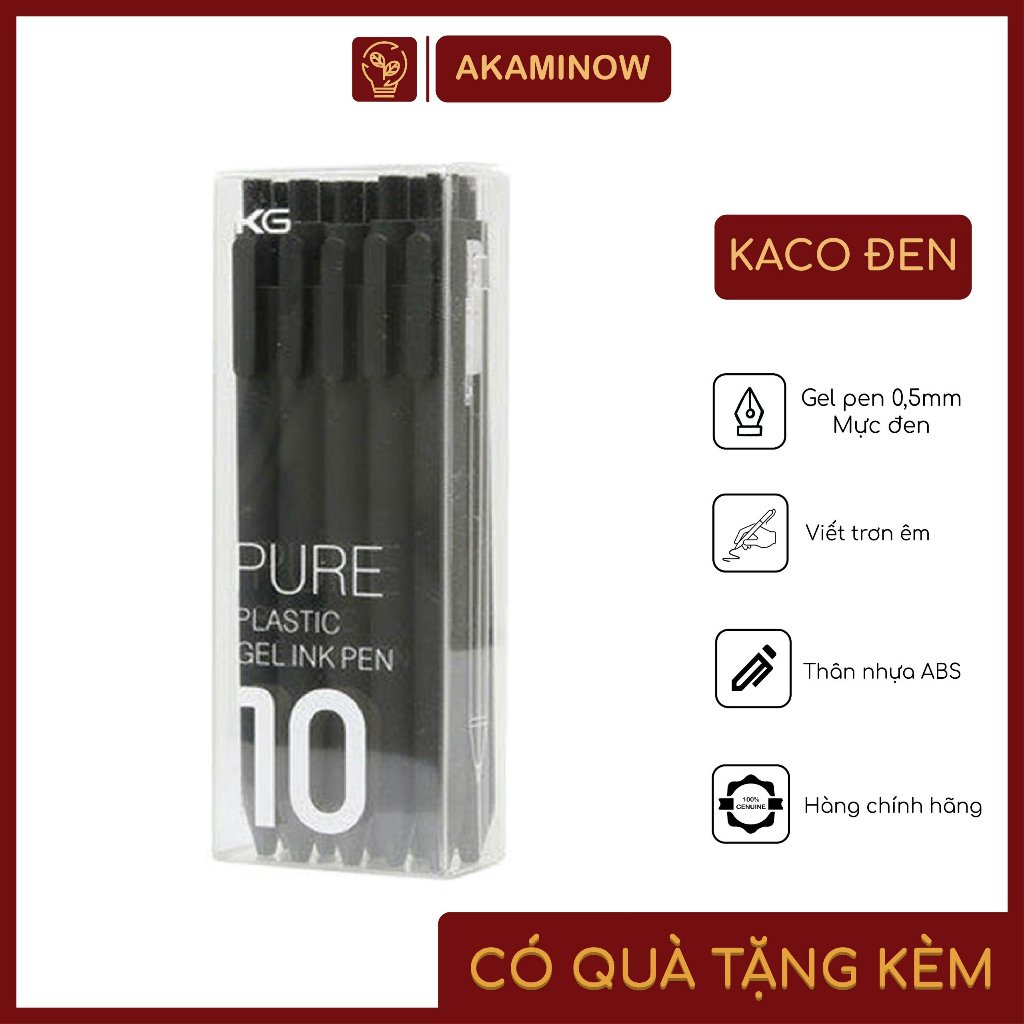 Bút gel Kaco Pure màu đen ngòi 0.5mm | Shopee Việt Nam